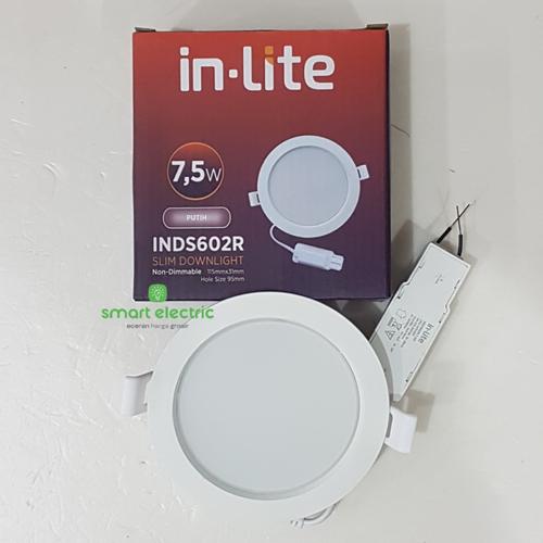 Jual in-Lite Slim Downlight 7.5 Watt LED Lampu Plafon Inlite Putih ...