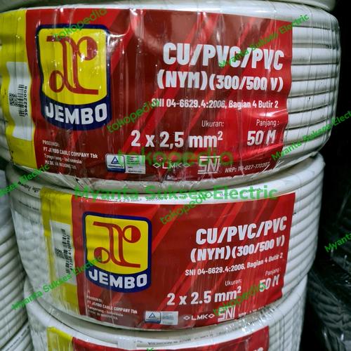 Jual Kabel Listrik Tunggal NYM 2x2,5 2x2.5 mm Jembo Roll 50m - Jakarta ...