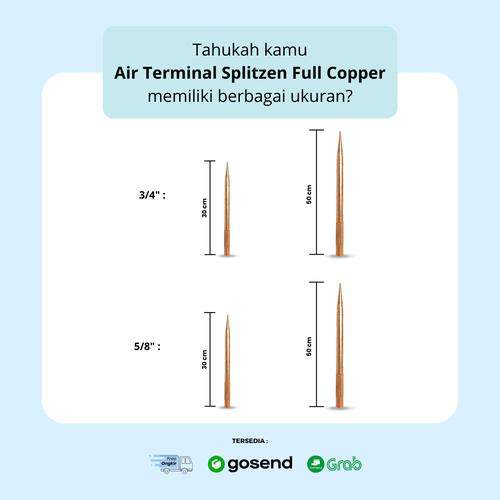 Jual PGI | Air Terminal Splitzen Full Tembaga Murni Banyak Ukuran - 3/4 ...