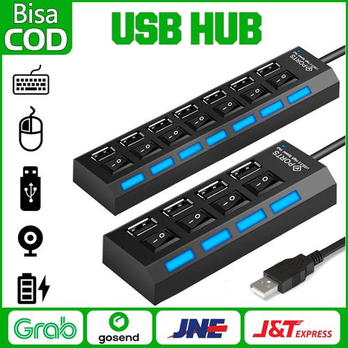 Jual Usb Hub Saklar 4 Port in 1 On/Off 50cm High Speed output - Hitam, 4Port - Jakarta Barat ...