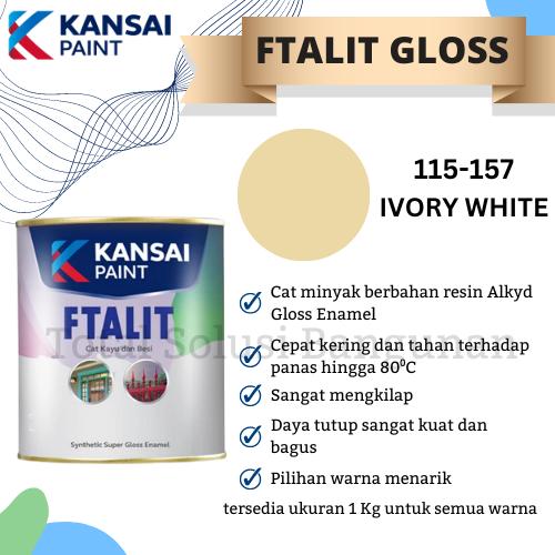 Jual Cat Besi dan Kayu FTALIT Gloss ukuran 1KG Ivory White - 157 - Kota ...