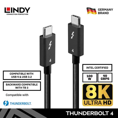 Promo Kabel Thunderbolt 4 LINDY Type C Intel Certified 40Gbps 8K 4K ...