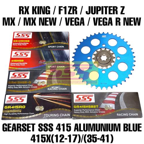 Jual GIRSET SSS 415 ALUMUNIUM BLUE RX KING F1ZR JUPITER Z MX NEW VEGA R ...