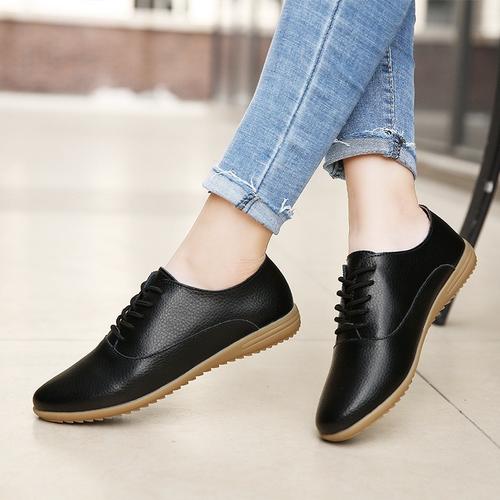 Jual 100% Kulit Asli Import Sepatu Kerja Wanita Flat Shoes Nyaman 108 ...