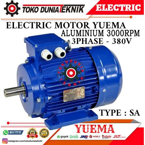 Jual SA 0.5KW/0.75HP 3PHASE/2POLE B3 ELECTRIC MOTOR YUEMA ORIGINAL 100% ...