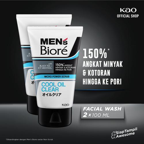 Promo Men's Biore Cool Oil Clear 100gr Twinpack - Sabun Muka ...