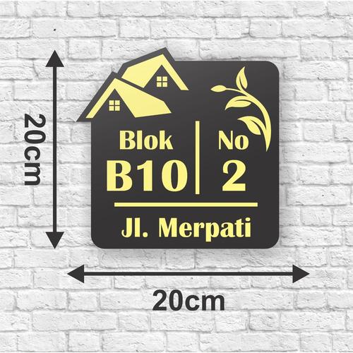 Jual NOMER RUMAH AKRILIK CUSTOM 20x20 | PAPAN RUMAH MINIMALIS - Baut ...