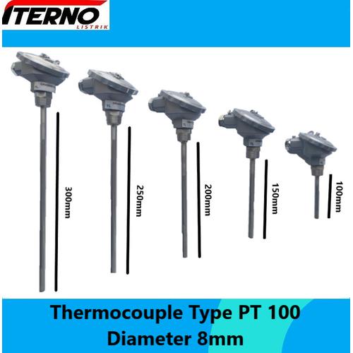 Jual Thermocouple Type PT100 8mm P150mm 8x150mm Drat 1/2in - Kota ...