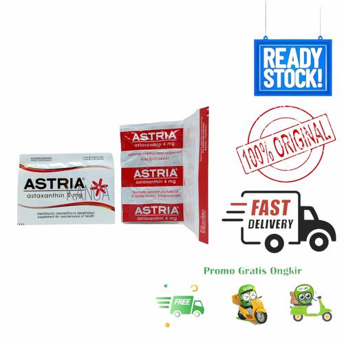 Jual astria astaxanthin 4 mg strip isi 4 caps suplemen daya tahan tubuh ...
