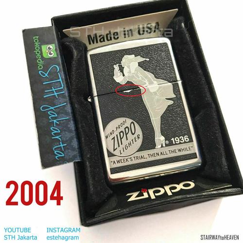 Jual zippo WINDY Girl 1936 Era Original Vintage a Week Trial 2004 HPC ...