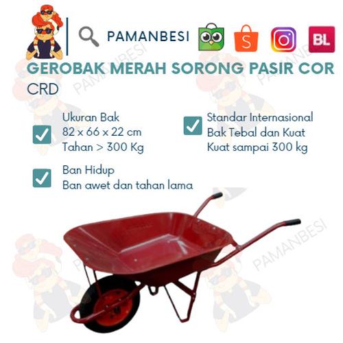 Jual Gerobak Grobak/Troli Trolley Sorong Cor Dorong Merah Pasir ...