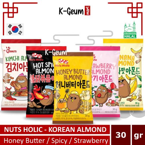 Jual Nuts Holic Almond Snack Korea Honey Butter / Spicy / Strawberry 30 ...