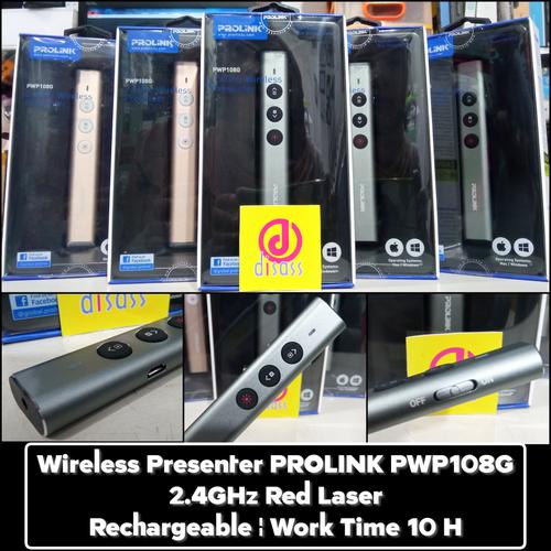 Jual Laser Pointer PROLINK PWP108G 2.4GHz Wireless Red Laser Presenter ...