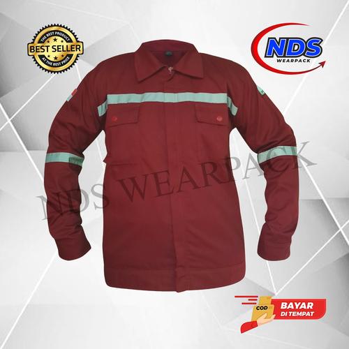 Jual Baju Safety Wearpack Atasan Lengan Panjang warna Merah Maroon - L ...