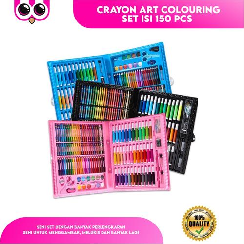 Jual CRAYON ART COLOURING SET ISI 150 PCS / ALAT MELUKIS DAN MEWARNAI ...