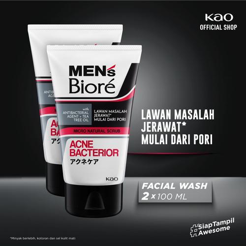 Promo Men's Biore Acne Bacterior 100gr Twinpack - Sabun Muka ...