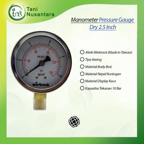 Jual Manometer Pressure Gauge Dry 2.5 Inch Model Raket 10 Bar - Kab ...