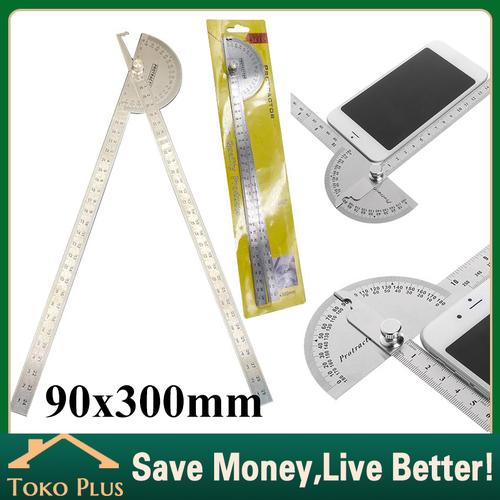 Jual 90*300MM Penggaris Busur 180° Stainless Steel Protractor Angle Ruler - 90*300 - Kota Cimahi ...