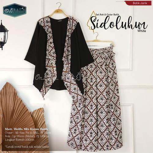 Jual Setelan Rok Outer Batik Series Sidoluhur White Putih Real Pick Ori ...