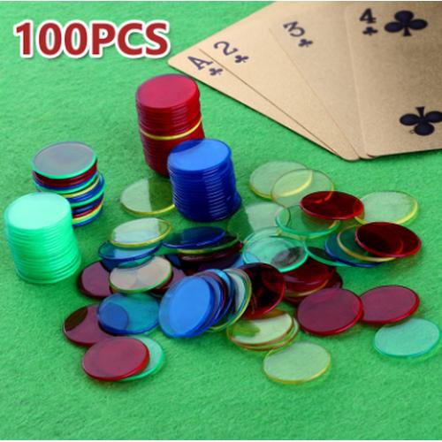 Jual Koin Coin Tos Majong Cip Chip Polos Transparan Mainan Set 100PCS ...