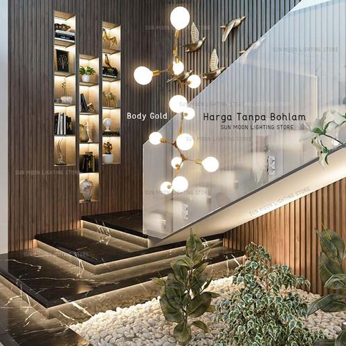 Jual Lampu gantung flexible void tangga tinggi panjang e27 modern ...