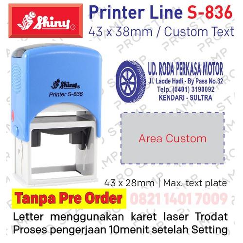 Jual Stempel Shiny S836/ S-836 Otomatis Self Ink Custom Text 43 x 28 mm ...
