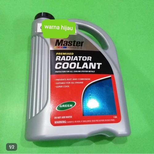 Jual Air radiator coolant warna hijau isi 4Liter merek master coolant ...