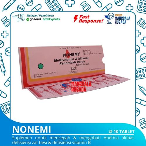 Jual NONEMI MULTIVITAMIN PENAMBAH DARAH PER STRIP @ 10 TABLET - Kota ...
