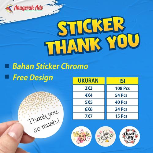 Jual 1 LEMBAR A3+ STICKER THANK YOU | STIKER TERIMAKASIH | STICKER ...
