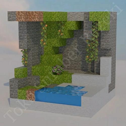 Jual Minecraft Cave Rawa Papercraft Lush Bangunan Paper Craft Diorama ...