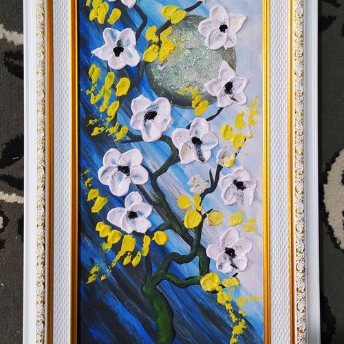 Jual lukisan bunga sakura dengan pigura - Hitam - Kab. Bandung - S ...