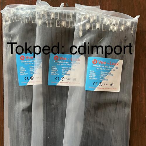 Jual Kabel Cable Ties Stainless PVC Coated Vee-Lock 4.6 x 300 mm ...