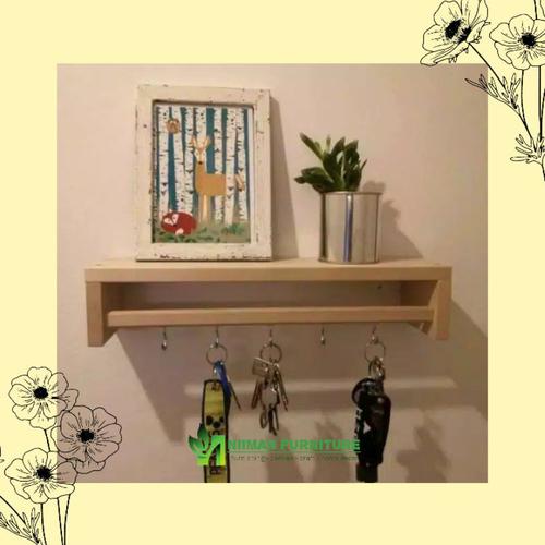 Jual rak gantungan kunci minimalis kayu jati belanda - Natural clear ...