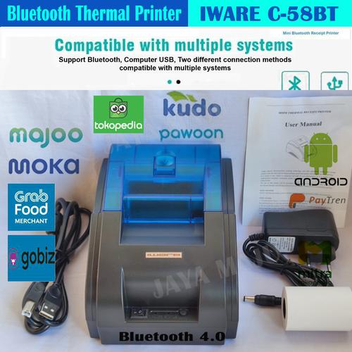 Jual PRINTER STRUK THERMAL 58MM IWARE C-58BT RPP02N ANDROID USB ...