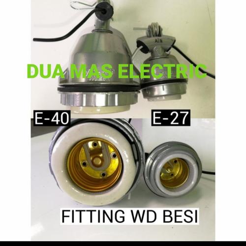 Jual FITING / FITTING KERAMIK BESI KAP WD E27/E40 FITTING GANTUNG TAMAN SET - E27 - Jakarta ...