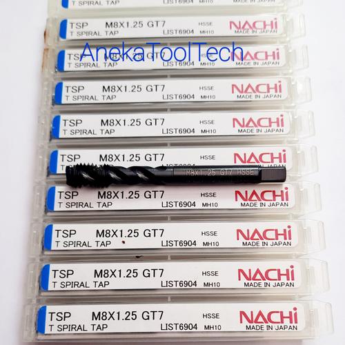 Jual Tap mesin NACHI spiral m8 HSS hitam | Tap NACHI HSS 8x1.25 spiral ...