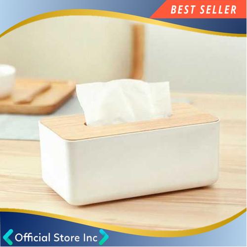 Jual Kotak Tisu Meja Kantor Rumah Kayu Multifungsi Putih Tissue Box ...