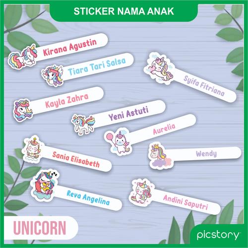 Jual Stiker Label Custom Nama Anak Lucu/ Sticker Karakter Waterproof ...