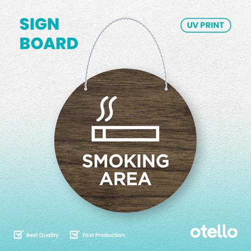 Jual Signage Smoking Area Sign Board Gantung Wilayah Merokok Kayu ...