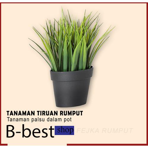 Jual Tanaman Rumput hijau / Tanaman tiruan dalam pot RUMPUT PALSU ...