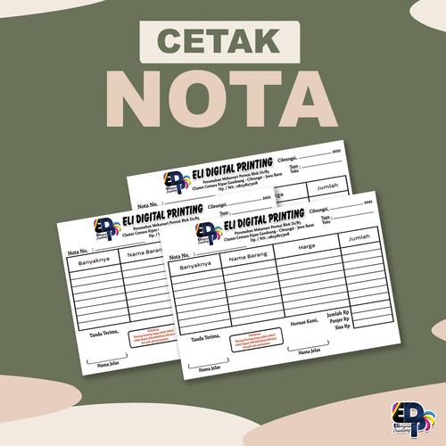 Jual cetak Nota Custom berwarna satuan free design - F4/A4 (1 Buku), 1 ...
