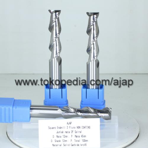 Jual ENDMILL 2F 12mm upcut HRC45 CARBIDE CNC ROUTER BITS ALUMINIUM KAYU ...