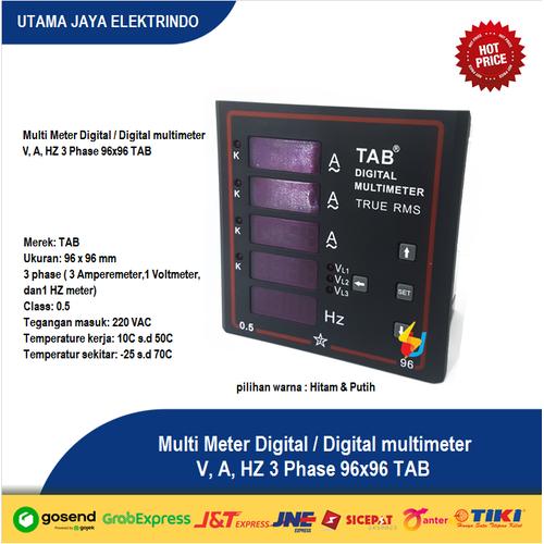 Jual Multi Meter Digital / Digital multimeter V, A, HZ 3 Phase 96x96 ...