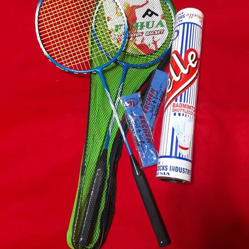 Jual Paket raket badminton pasangan isi 2 + kock 1 slop isi 12 - paket ...