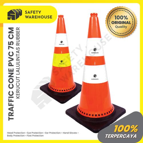 Jual Traffic Cone Karet PVC Rubber 75 cm / Kerucut Lalu Lintas Gosave - Putih - Putih - Jakarta ...
