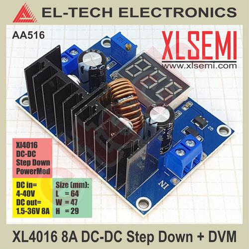 Jual XL4016 4-40V Step Down 1.5-36V 8A DC-DC Converter Power Modul Display - Kota Surabaya ...