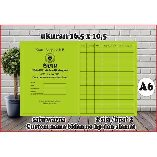 Jual Kartu Akseptor KB - Kartu KB - Kartu KB lipat 2 - Kartu KB Bidan ...