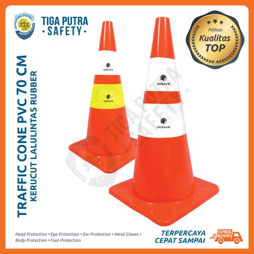 Jual Traffic Cone Karet PVC Rubber 70 cm / Kerucut Lalu Lintas Gosave - Putih - putih - Jakarta ...