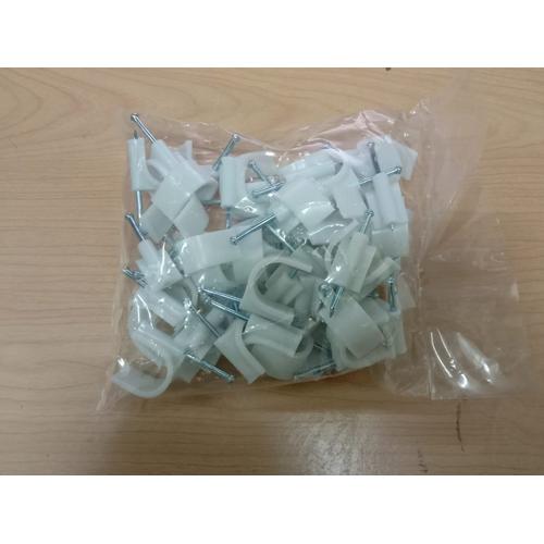 Jual Klem Pipa Pvc + Paku / Clamp Conduit Listrik Omega Putih 1/2" Inch ...