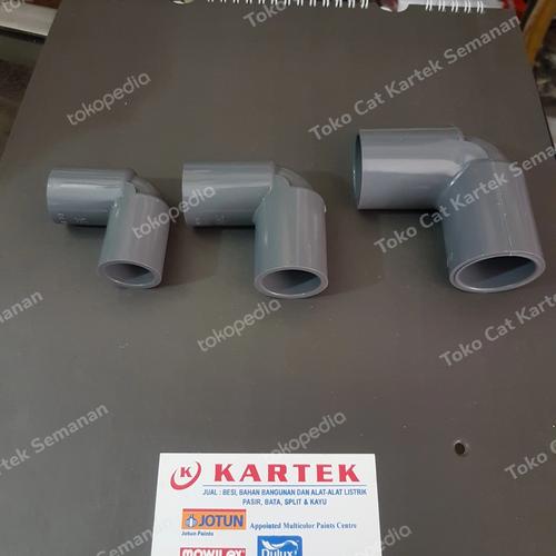 Jual Knee L Pipa PVC 1/2 inch Rucika Wavin Belok 90 derajat 1/2inch abu ...